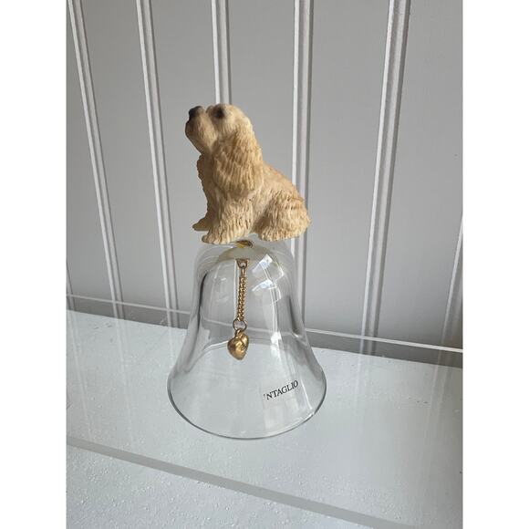 Intaglio | Accents | Vintage Intaglio Glass Bell Cocker Spaniel Topper ...